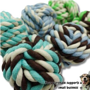 Otterly Pets 6 Pack Rope Balls for Small Dogs & Puppies - Durable, Interactive Chew Toys - for Playtime and Fetch- Ideal for Teething, Training, and Playtime