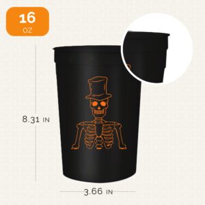 More Boos Please Halloween Party Cups For Adults - Set of 12 Happy Halloween Cups For Adults 16oz, Perfect Halloween Plastic Cups, Halloween Favors, Plastic Halloween Cups For Party