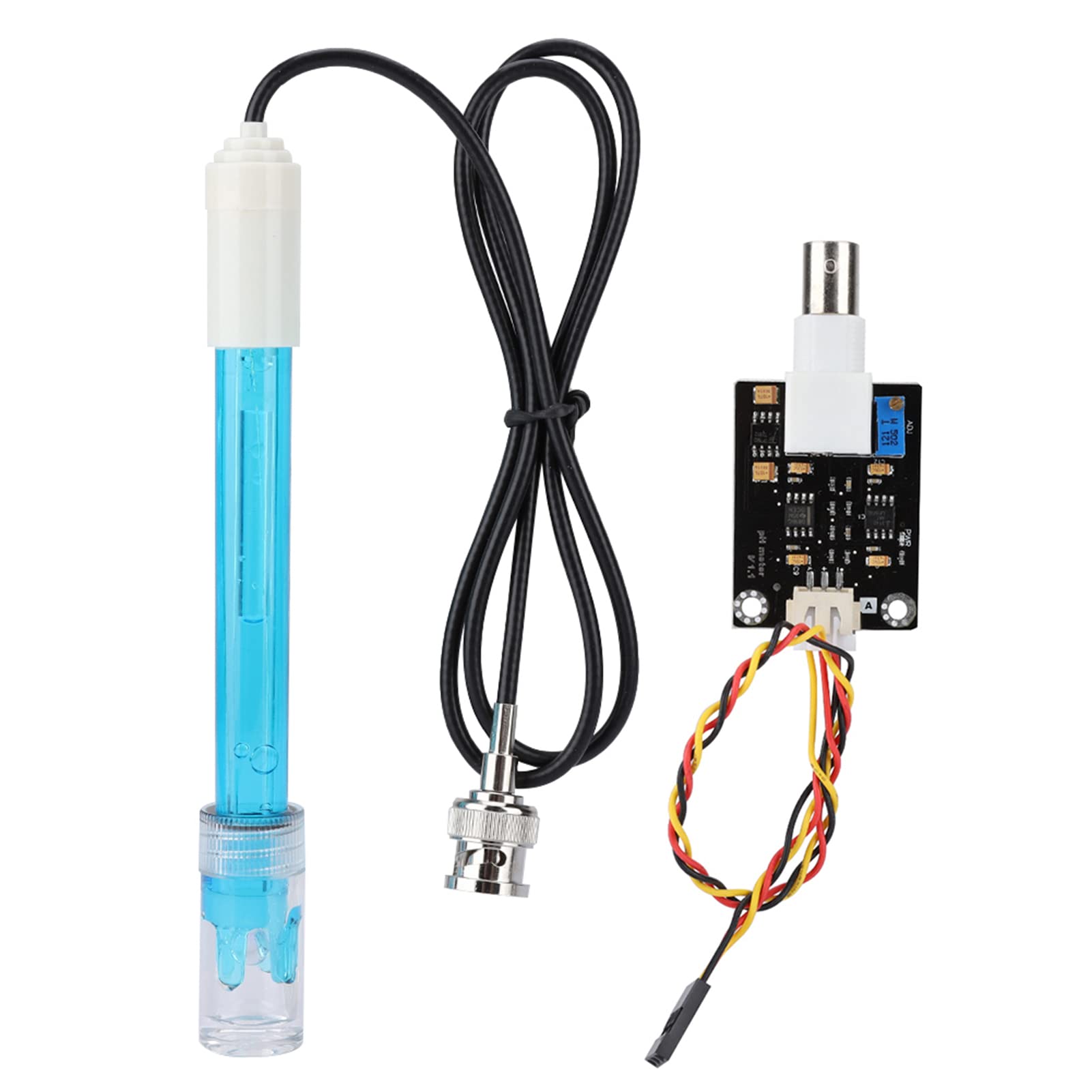 Liquid PH 0-14 Value Sensor Module Accuracy 0.1pH + BNC Connect Terminal PH Electrode Probe Kit, PH Detection detect Sensor Module for Arduino