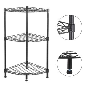 Home Furnishing Plaza 3-Tier Corner Wire Shelving Utility Storage Organizer Shelf Rack for Kitchen Living Room Bathroom MITPATY