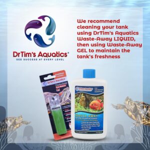 DrTim's Aquatics Freshwater Waste-Away Time Release Leave-in Gel – Natural Cleaner for Turtle Aquariums - Solution Dissolving & Cleaning Organic Sludge Waste Small 2 Pack Treats 20 gal