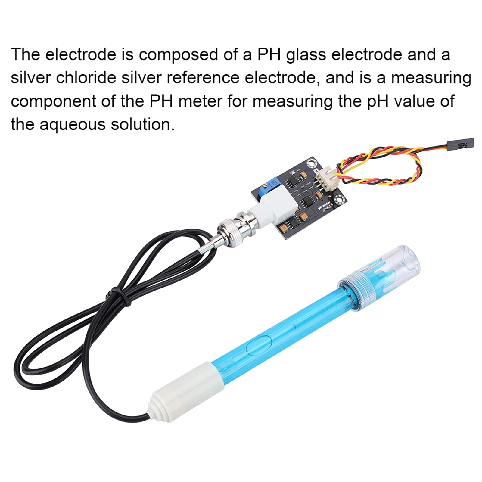 Liquid PH 0-14 Value Sensor Module Accuracy 0.1pH + BNC Connect Terminal PH Electrode Probe Kit, PH Detection detect Sensor Module for Arduino