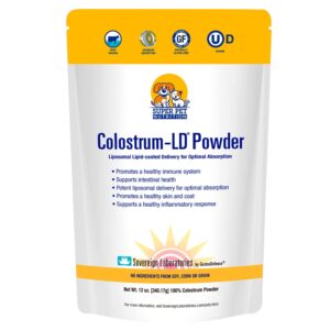 veterinarian approved super pet nutrition - for dogs and cats - liposomal bovine colostrum, rich in immunoglobulins (25%+), support for immune and digestive systems, allergies (12 ounces)