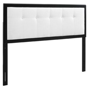 Modway Draper Tufted Full Fabric and Wood Headboard in Black White