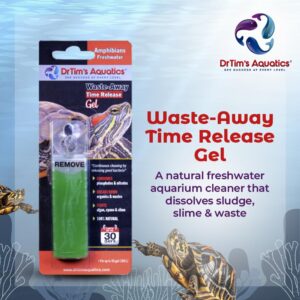 DrTim's Aquatics Freshwater Waste-Away Time Release Leave-in Gel – Natural Cleaner for Turtle Aquariums - Solution Dissolving & Cleaning Organic Sludge Waste Small 2 Pack Treats 20 gal