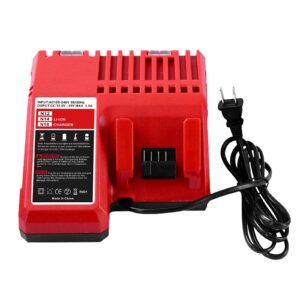 replacement for 12v-18v multi-voltage battery charger compatible with milwaukee 12v-18v lithium battery 48-11-2412 48-11-2401 48-11-2440 48-11-1862 48-11-1850 48-11-1852 power tools battery charger