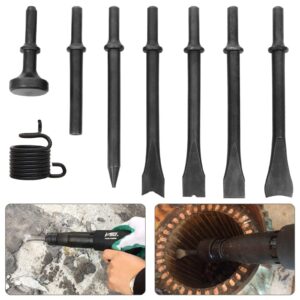 8 PCS Air Hammer Attachments Air Chisel Bits Air Hammer Bits for 150/190/250 Air Hammer Chipping Bits Set for Masonry Concrete Demolition