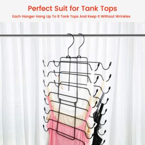 Niclogi Tank Tops Hanger Bra Hangers 2 Pack Space Saving Hanger Metal Folding Closet Organizer for Tank Tops, Cami, Bras, Bathing Suits, Belts, Ties（Black）