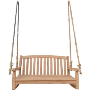 Seven Seas Teak San Jose Teak Wood Double Outdoor Porch Swing, 4 Foot