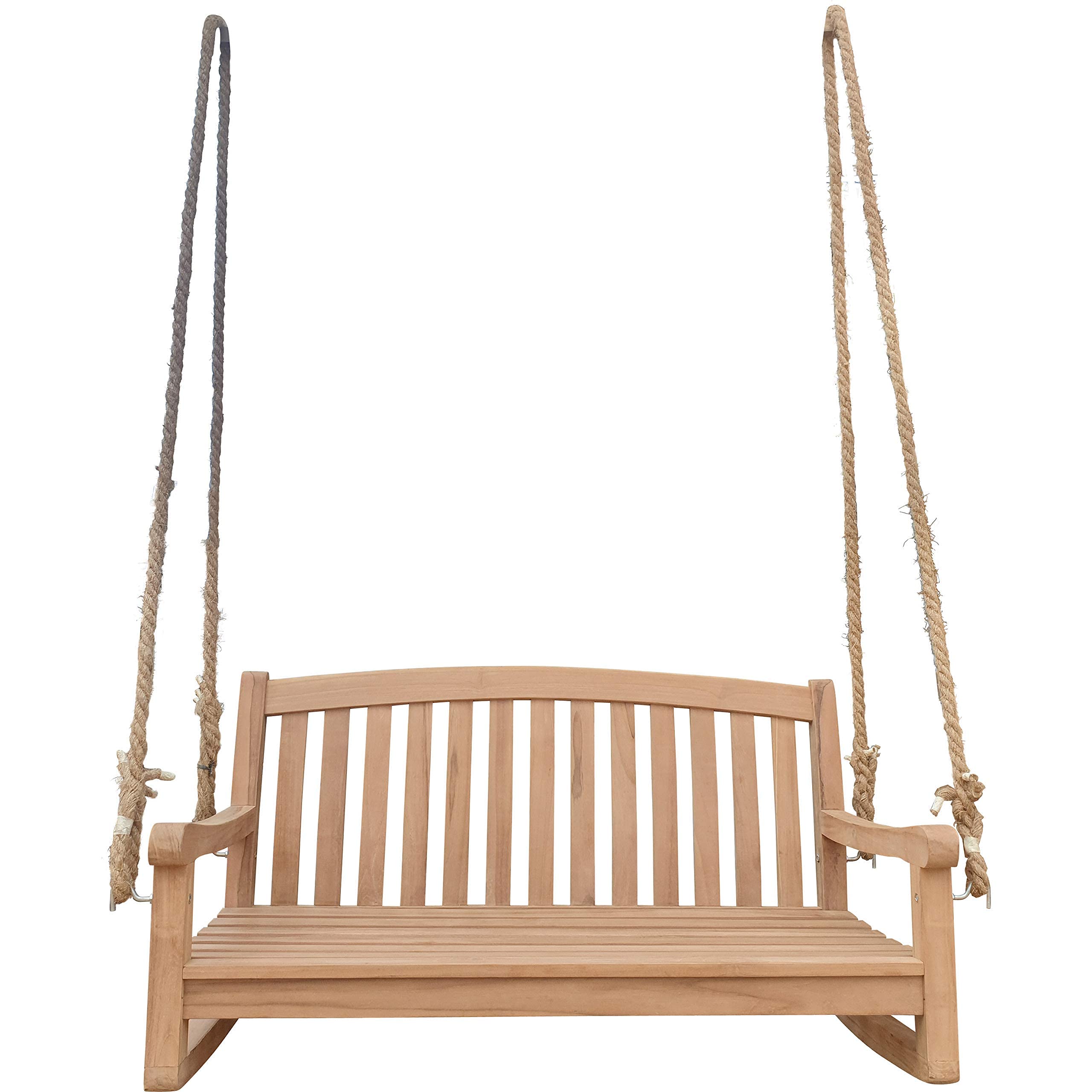 Seven Seas Teak San Jose Teak Wood Double Outdoor Porch Swing, 4 Foot