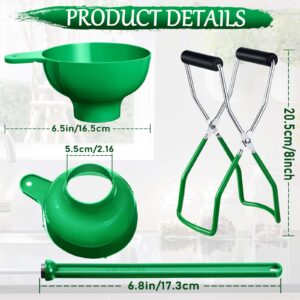 3 Pieces Canning Essentials Kit Jar Lifter Wide Mouth Canning Funnel Magnetic Lid Wand for Canning Jars Anti-Scald Kitchen Tools Home-Made Jam Set (Green)