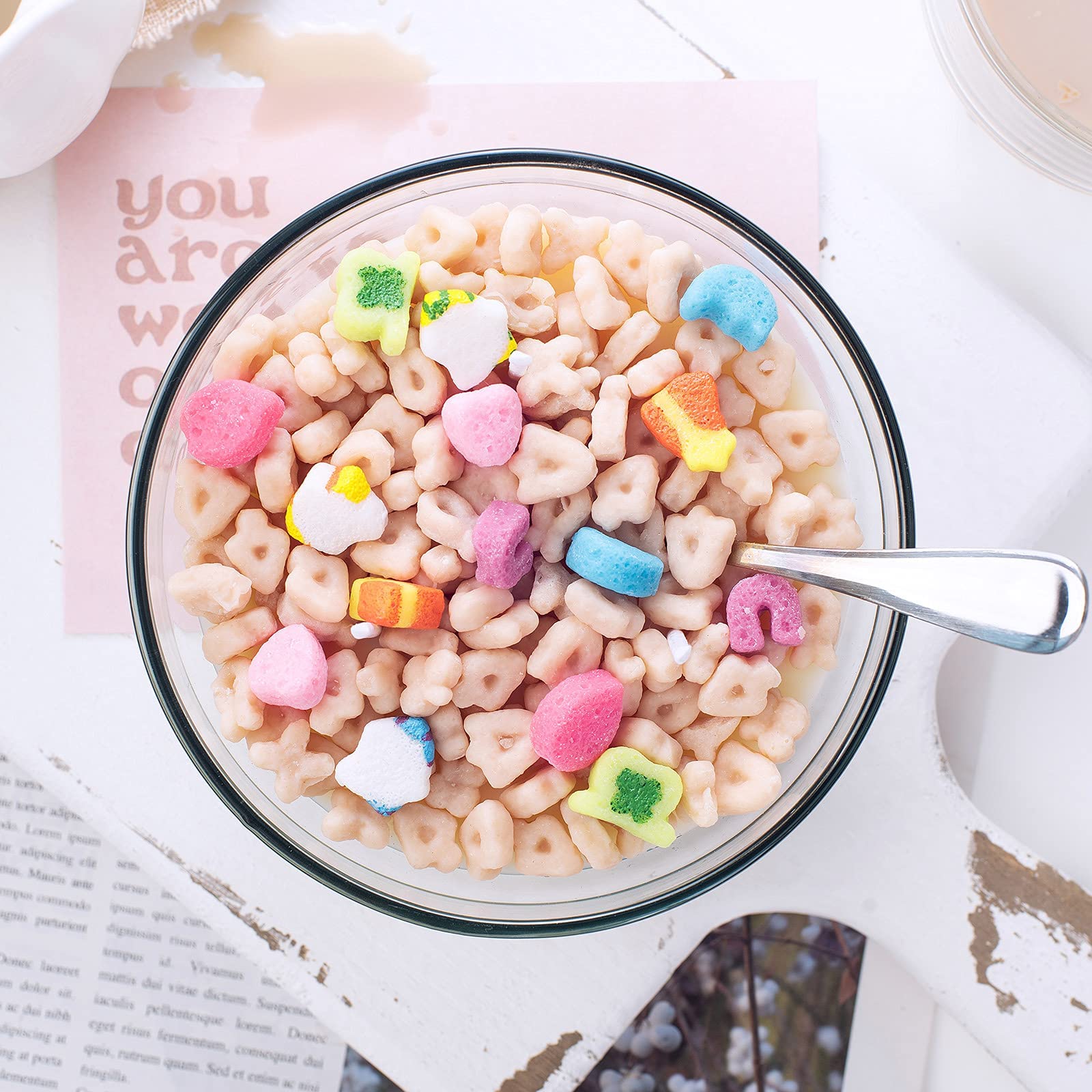 Funny French Vanilla Cereal Bowl with Metal Spoon Scented Soy Candle Morning Ritual Gift