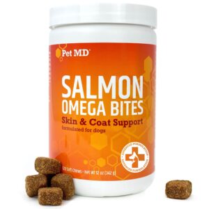 Pet MD Salmon Omega Bites and Hydrocortisone Spray Bundle - Allergy and Itch Relief Bundle for Dogs