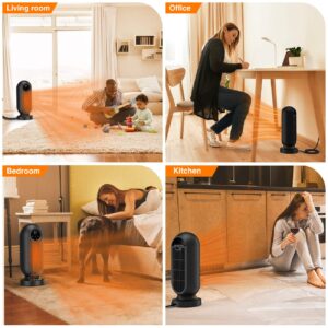 Infray Space Heater, 1500W Oscillating Electric Tower Heater with 3 Modes, Portable Fast Heating Ceramic Fan Heater with 12H Timer, Remote Control & LED Display for Home Indoor Use