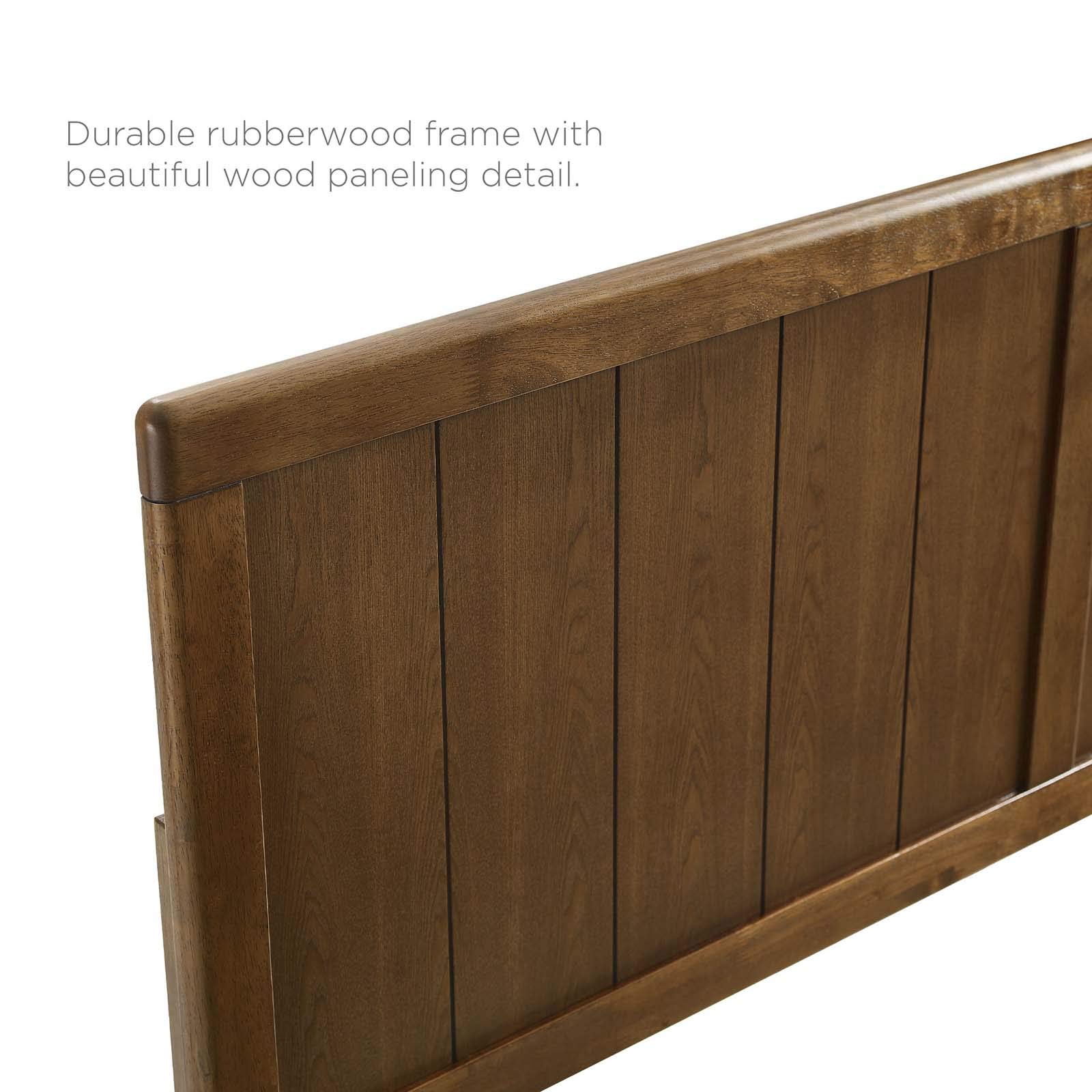 Modway MOD-6217-WAL Robbie Full Wood Headboard, Walnut