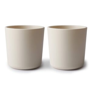 mushie dinnerware cups for kids | made in denmark, set of 2 (ivory)