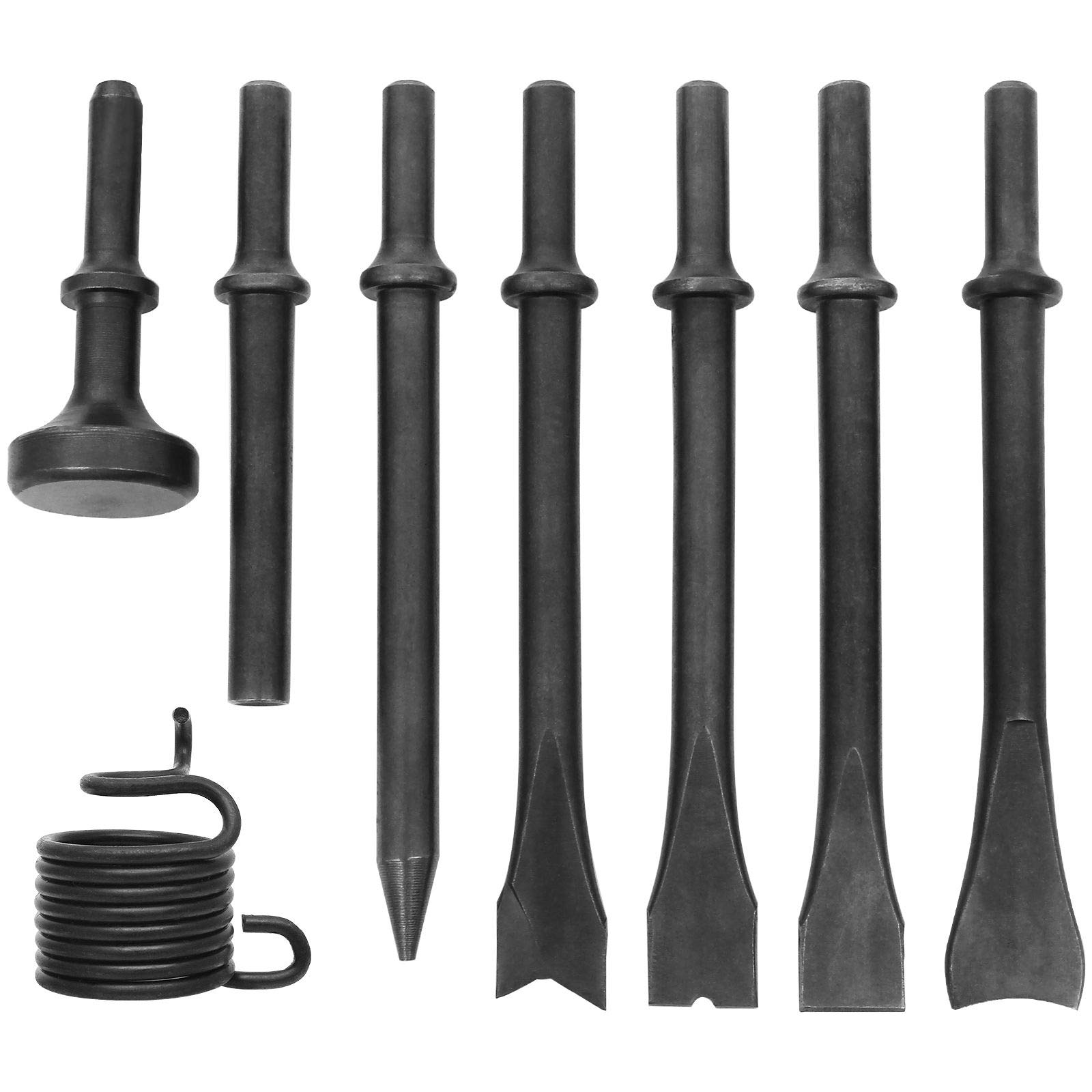 8 PCS Air Hammer Attachments Air Chisel Bits Air Hammer Bits for 150/190/250 Air Hammer Chipping Bits Set for Masonry Concrete Demolition