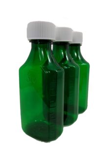 srx 12 oz/ 100 units case rx liquid ovals green-child resistant medicine bottles-full cases (12oz/100 units)