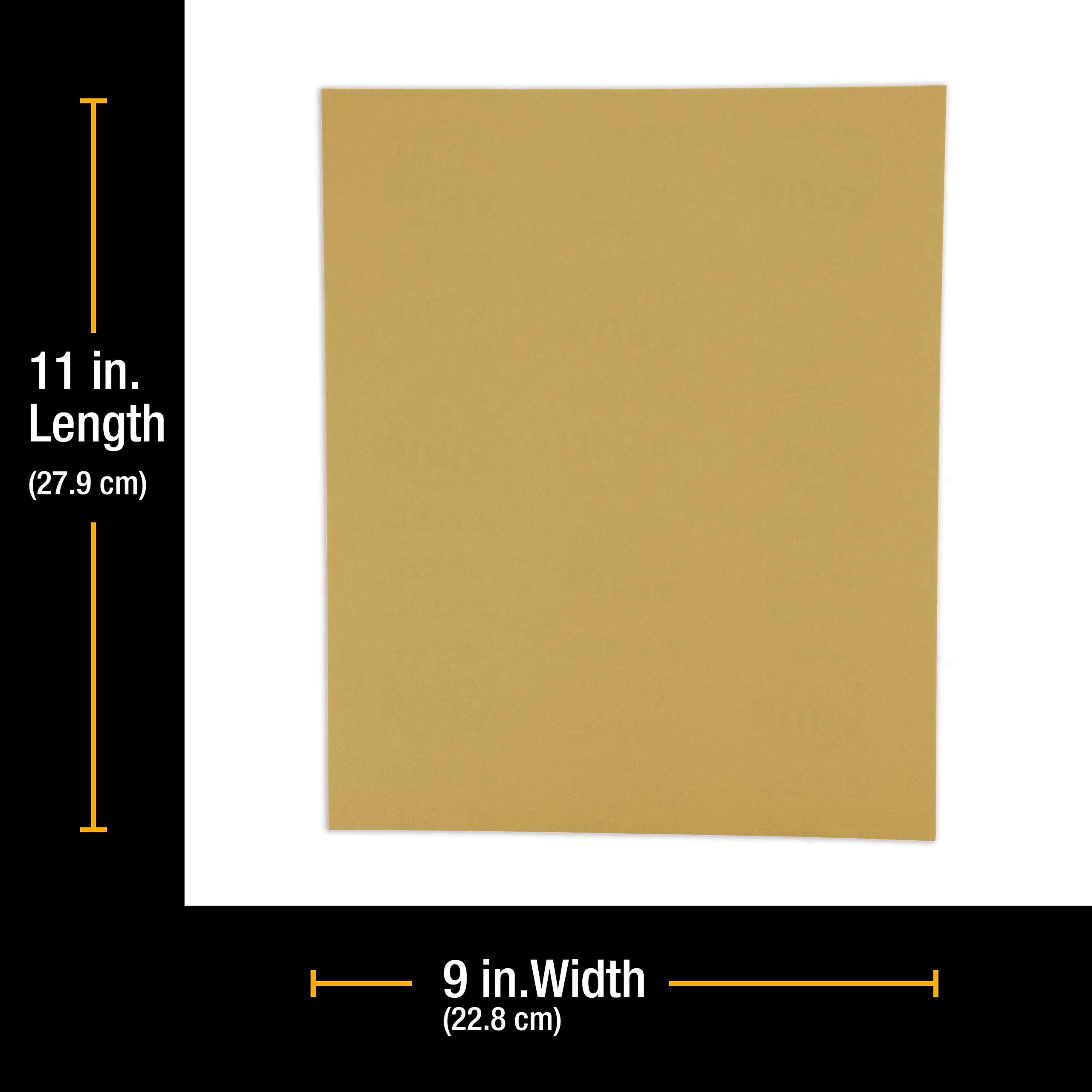 Dura-Gold Premium 9" x 11" Gold Sandpaper Sheets, 150 Grit (Box of 10) - Wood Furniture Woodworking, Automotive Paint, Full-Size Cut to Use on 1/4, 1/3, 1/2 Sheet Finishing Sanders, Hand Sanding Block