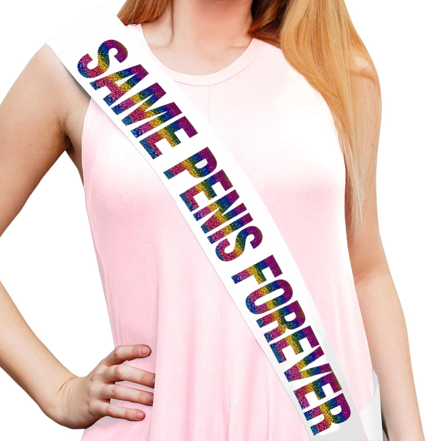 Bachelorette Party Bride Satin Sash - Bachelorette Party Favors, Supplies, Ideas, and Decorations - Gay Bachelor Party White Sash