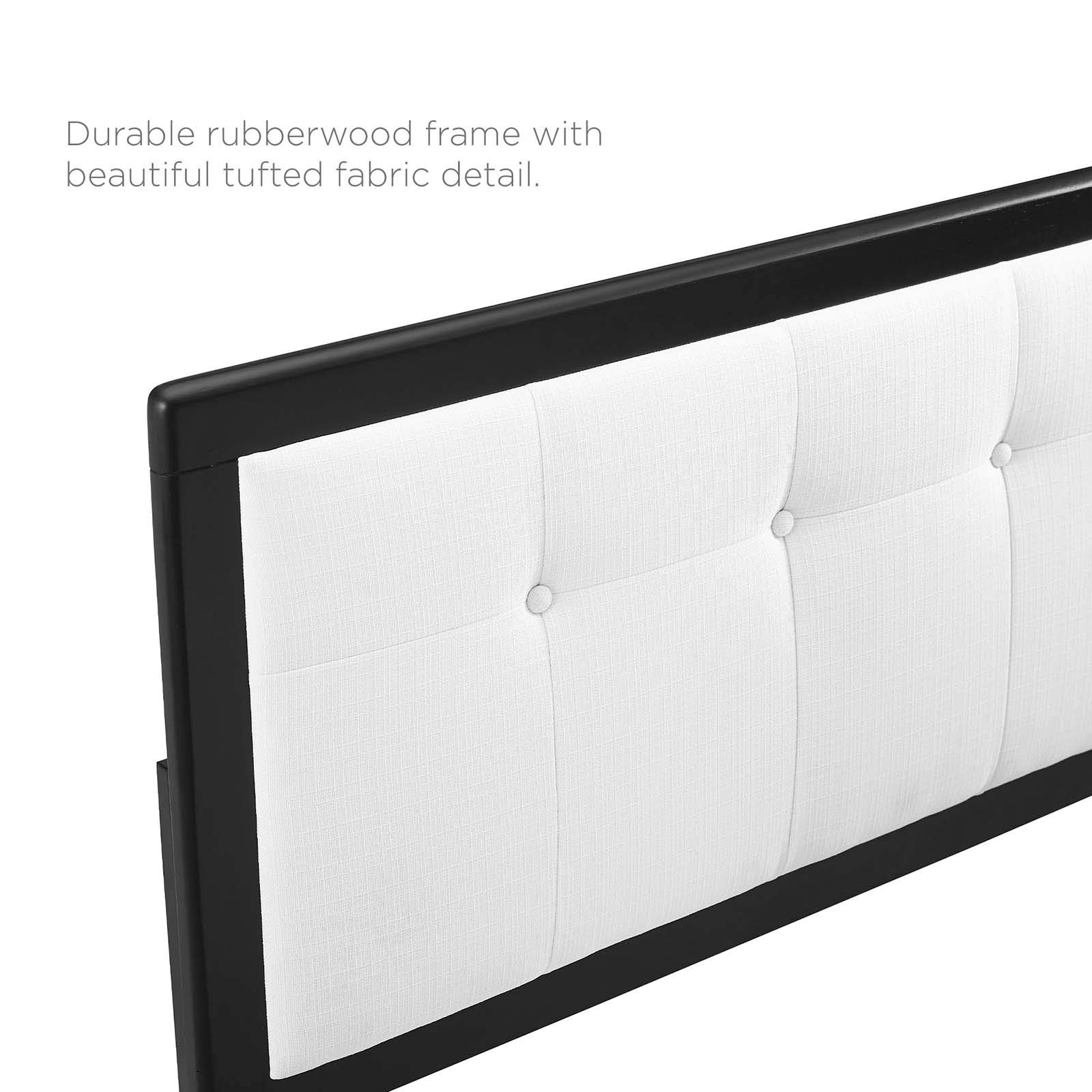 Modway Draper Tufted Full Fabric and Wood Headboard in Black White