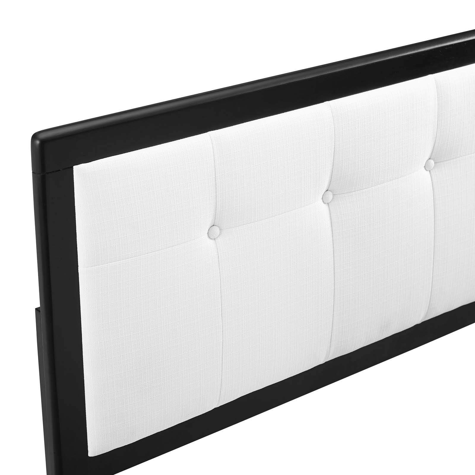 Modway Draper Tufted Full Fabric and Wood Headboard in Black White