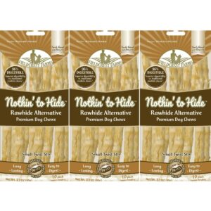 fieldcrest farms nothing to hide natural rawhide alternative twist stix for dogs - 3 pack (30 sticks) premium grade easily digestible chews - great for dental health (peanut butter, small stix)