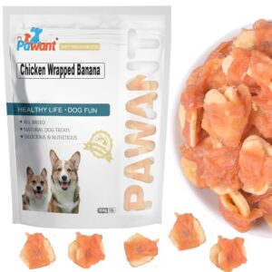 Pawant Dog Treats Chicken Wrapped Banana Dog Chews Puppy Training Snacks, Rawhide Free Treats 1lb/454g