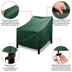 RosieLily Outdoor Chair Covers, Patio Chair Covers Waterproof, 600D Heavy Duty Stackable Patio Furniture Covers, Standard-2 Pack, Dark Green