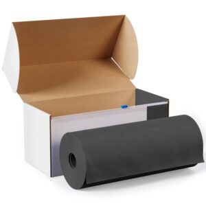 Exquisite 54 Inch X 300 Feet Black Plastic Table Cover Roll in A Cut - to - Size Box with Convenient Slide Cutter. Cuts Up to 36 Rectangle 8 Feet Plastic Disposable Tablecloths