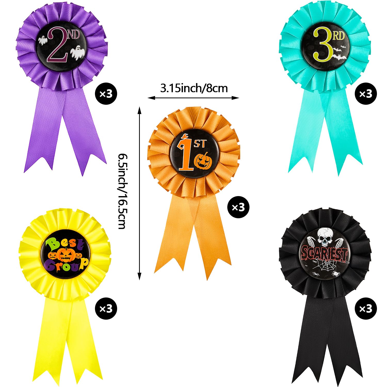 15 Pieces Halloween Award Ribbons Award Ribbons Halloween Party Costume Contest Award Prize Ribbons for Halloween Award Party Favor Celebration Spooky Themed Party Halloween Party Decorations Supplies