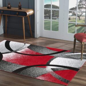 LUXE WEAVERS Geometric Patterned Red 8x10 Area Rug