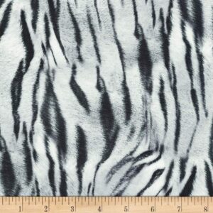 kaufman animal kingdom lawns tiger skin snow, fabric by the yard