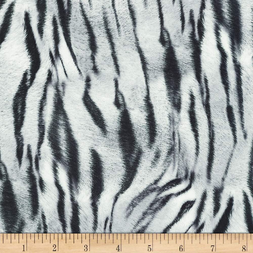 Kaufman Animal Kingdom Lawns Tiger Skin Snow, Fabric by the Yard