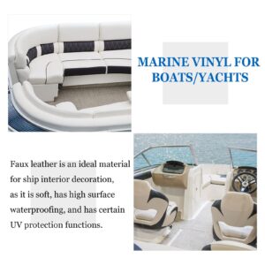 Synthetic Leather Vinyl Marine Fabric, Replacement Boat Houseboats Interior Bolsters and Headliners, Softer and More Durable (108x55inch, White)