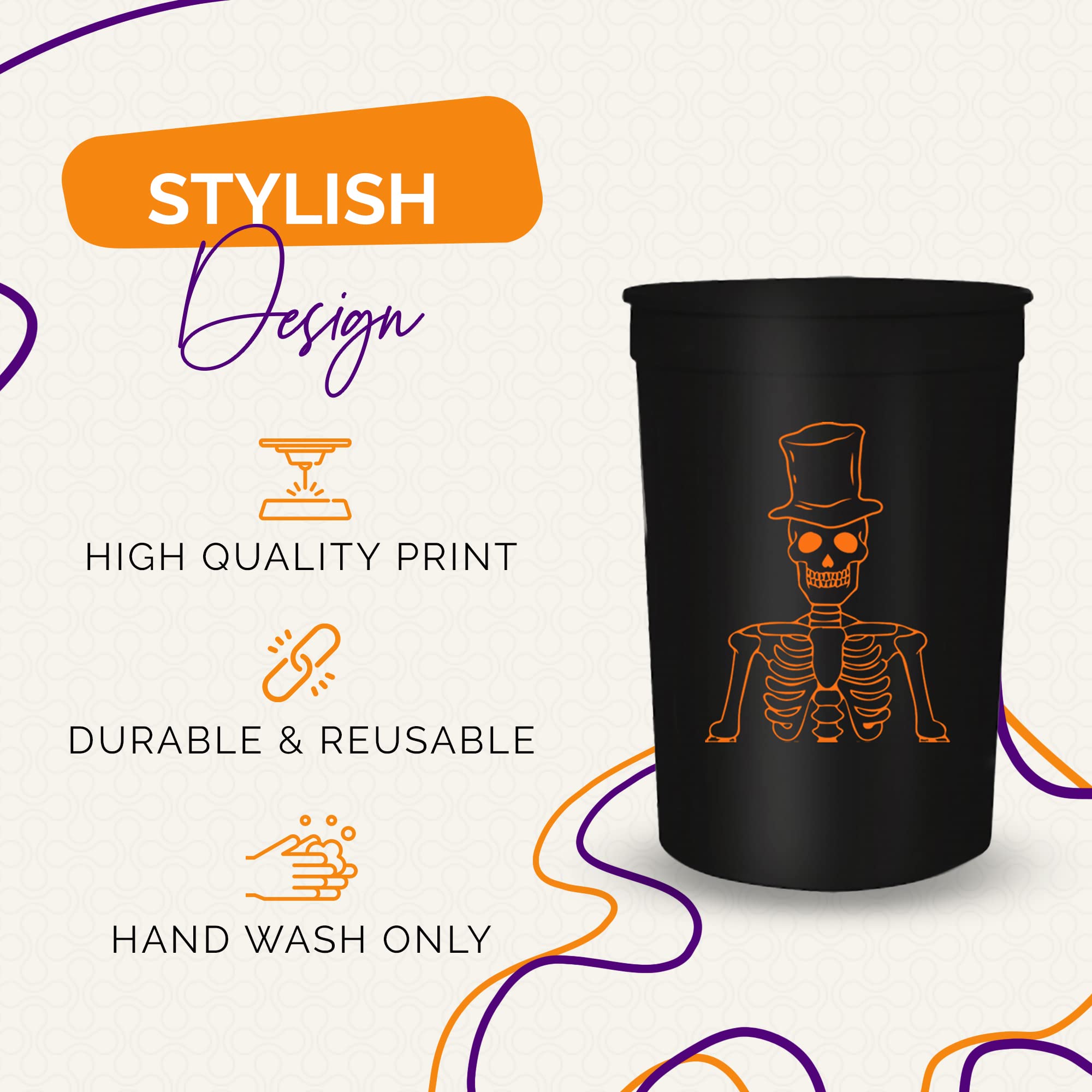 More Boos Please Halloween Party Cups For Adults - Set of 12 Happy Halloween Cups For Adults 16oz, Perfect Halloween Plastic Cups, Halloween Favors, Plastic Halloween Cups For Party