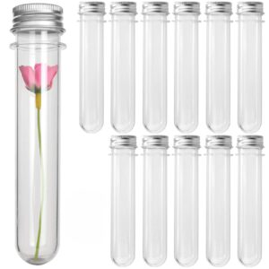 acrux7 60 pack plastic test tubes, 45 ml clear test tubes with screw caps, plastic test tube container for bath salts, candy storage, scientific party, wedding decorate, plant propagation