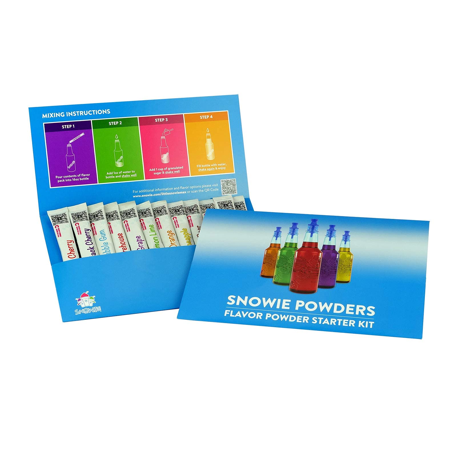 SNOWIE Ultimate Shaved Ice Party Pack - Snow Cone Syrups With Bottles, Cups Shovels