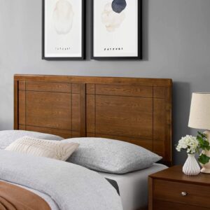 modway archie king wood headboard in walnut