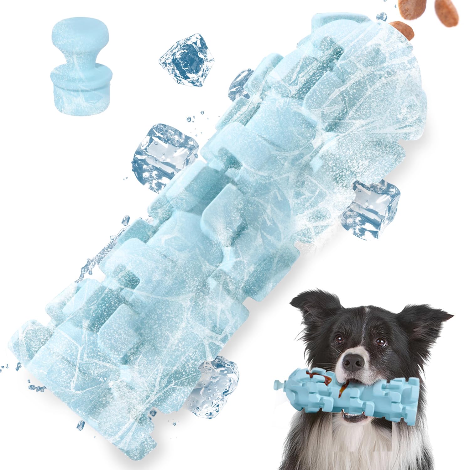 M.C.works Ice Lolly Dog Toys for Aggressive Chewer, Extreme Tough Chew Toys for Large Dogs Heavy Chewers, Water&Milk Freezable Dog Toy, Treat Dispensing Toys