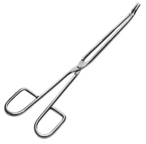 eisco crucible tong, 13 inch - straight, extra long - stainless steel - for furnace use