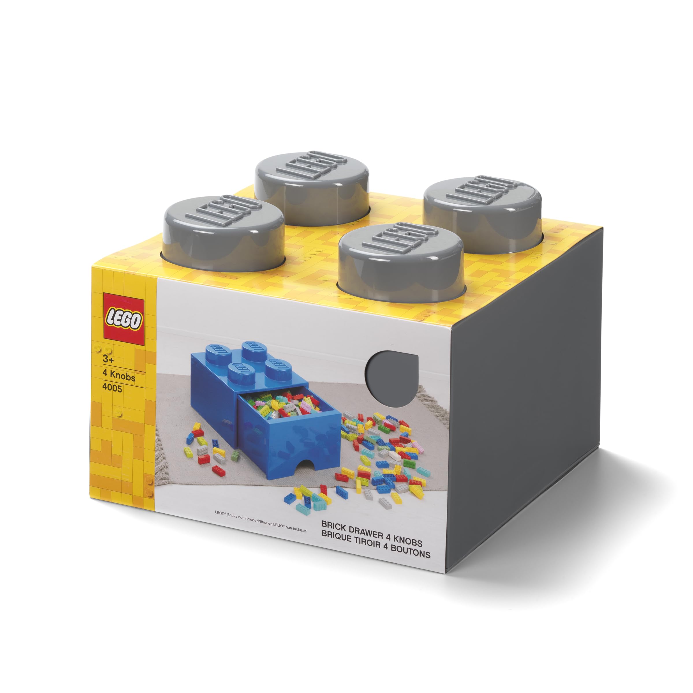 Room Copenhagen, Lego Brick Drawer - Stackable Storage and Décor - Brick 4, Dark Grey