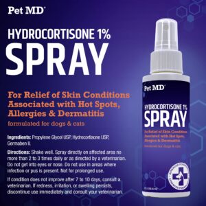 Pet MD Salmon Omega Bites and Hydrocortisone Spray Bundle - Allergy and Itch Relief Bundle for Dogs