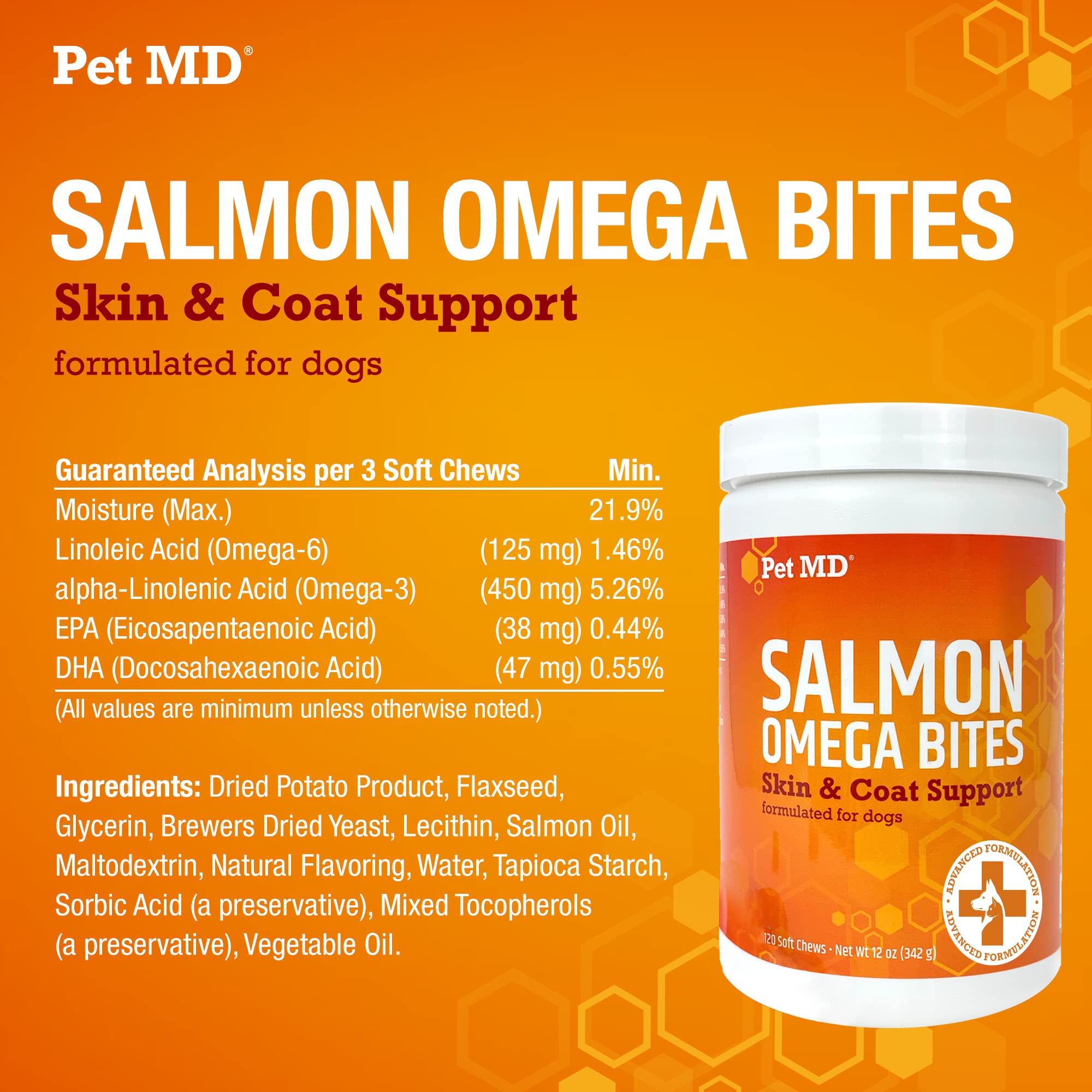 Pet MD Salmon Omega Bites and Hydrocortisone Spray Bundle - Allergy and Itch Relief Bundle for Dogs