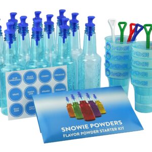 SNOWIE Ultimate Shaved Ice Party Pack - Snow Cone Syrups With Bottles, Cups Shovels