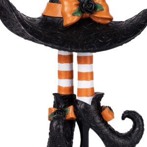 Haute Decor Halloween Witch Hat with Legs 17 Inch Tall Tabletop Figurine