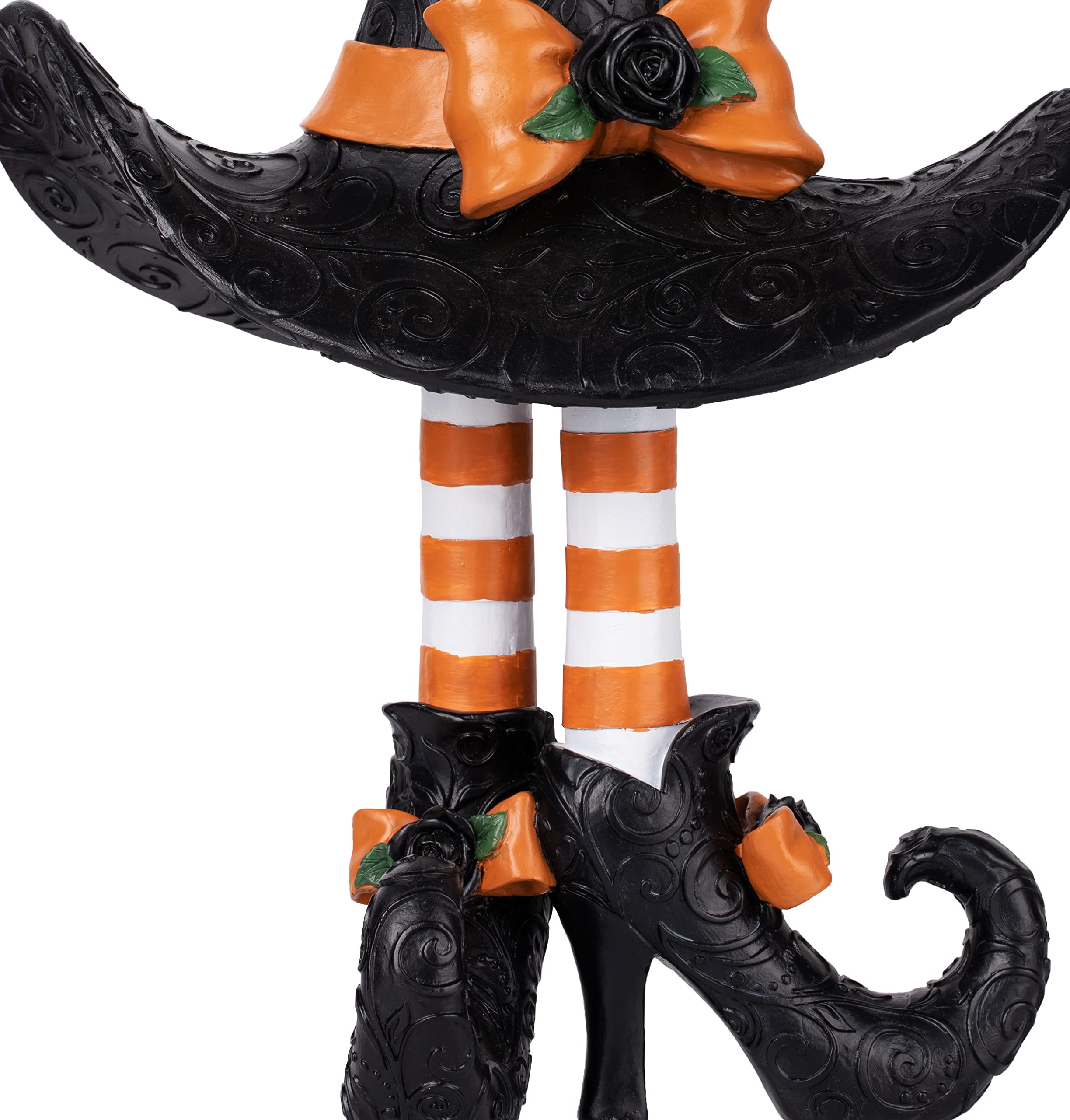 Haute Decor Halloween Witch Hat with Legs 17 Inch Tall Tabletop Figurine