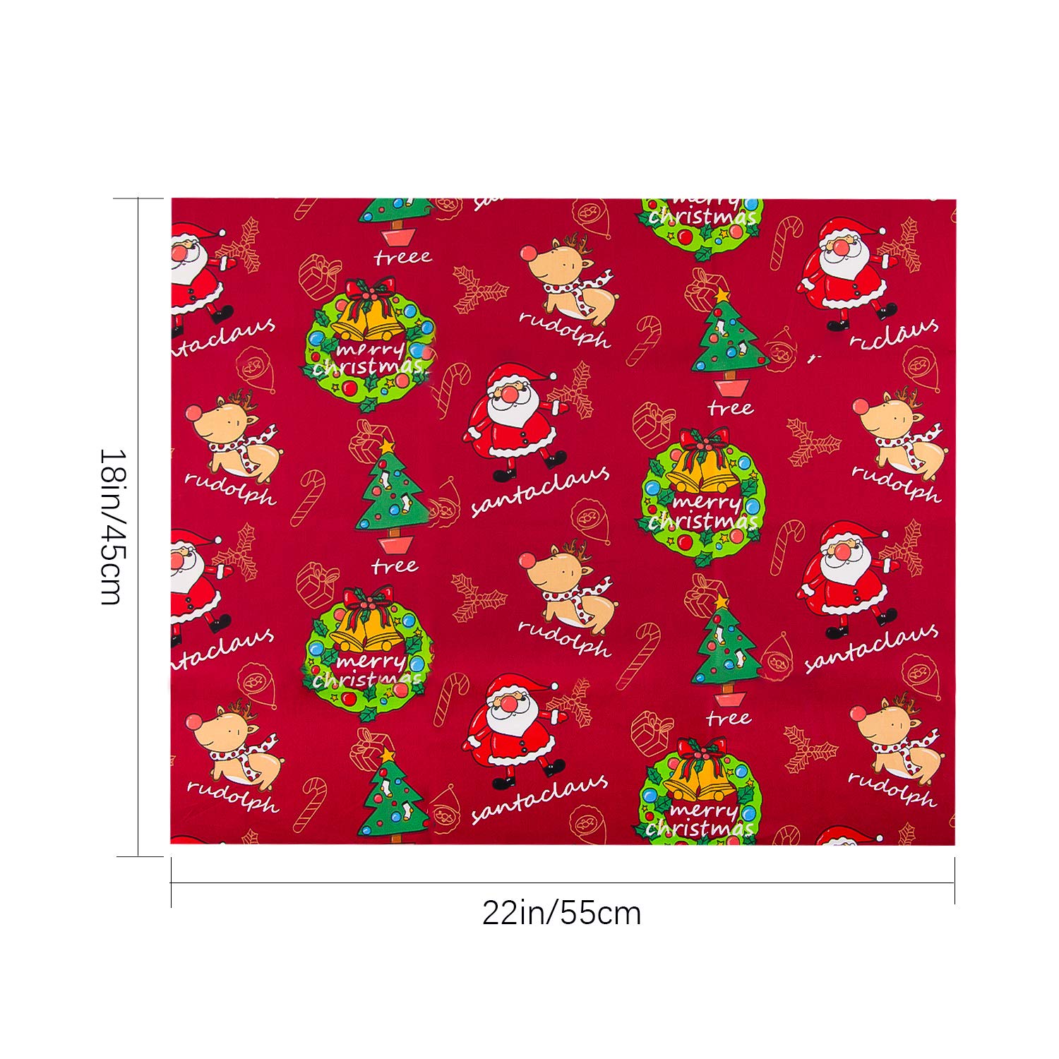 LUTER 18×22 inch/45×55cm 10pcs Christmas Theme Fabric Christmas Fat Quarter Pure Cotton Fabric Bundle for DIY Decorations, Christmas Series Supplies, Patchwork