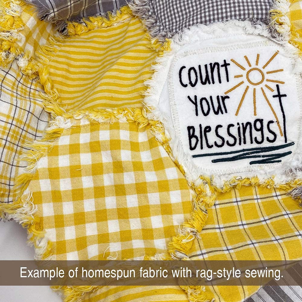 Summer Yellow 6 Cotton Homespun Plaid Fabric by JCS - Sold by The Yard