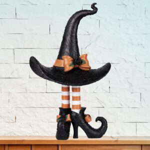 Haute Decor Halloween Witch Hat with Legs 17 Inch Tall Tabletop Figurine